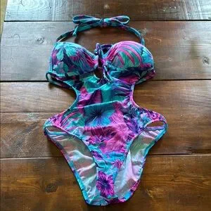 VENUS | Swim | Venus Pink And Blue One Piece Swimsuit With Cutout ...